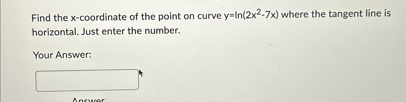 Solved Find the x-coordinate of the point on curve | Chegg.com