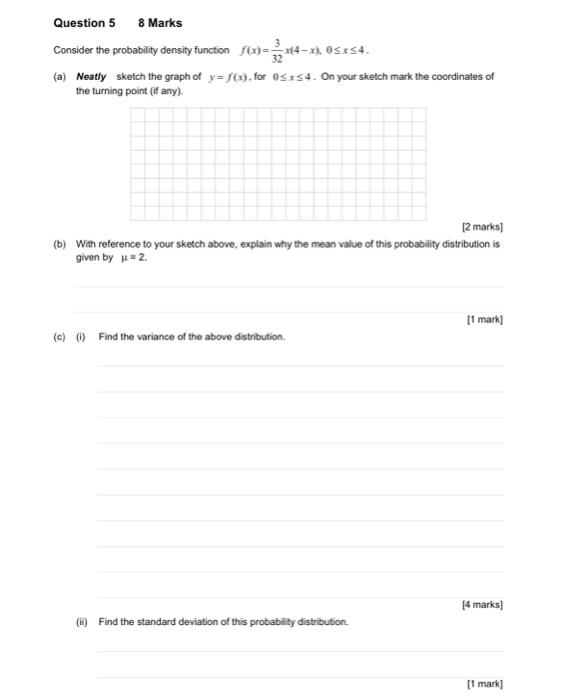 Solved Question 58 Marks Consider the probability density | Chegg.com
