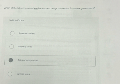 Solved Which of the following would nes be a nonexchange | Chegg.com