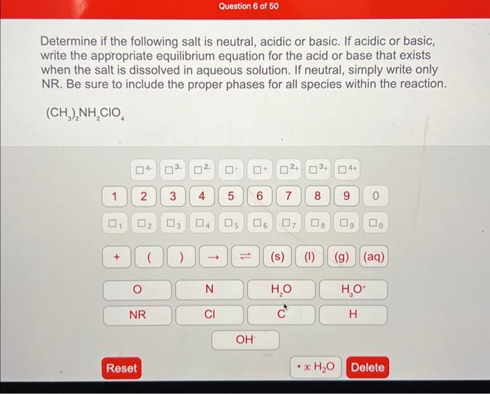 Solved Determine if the following salt is neutral, acidic or | Chegg.com