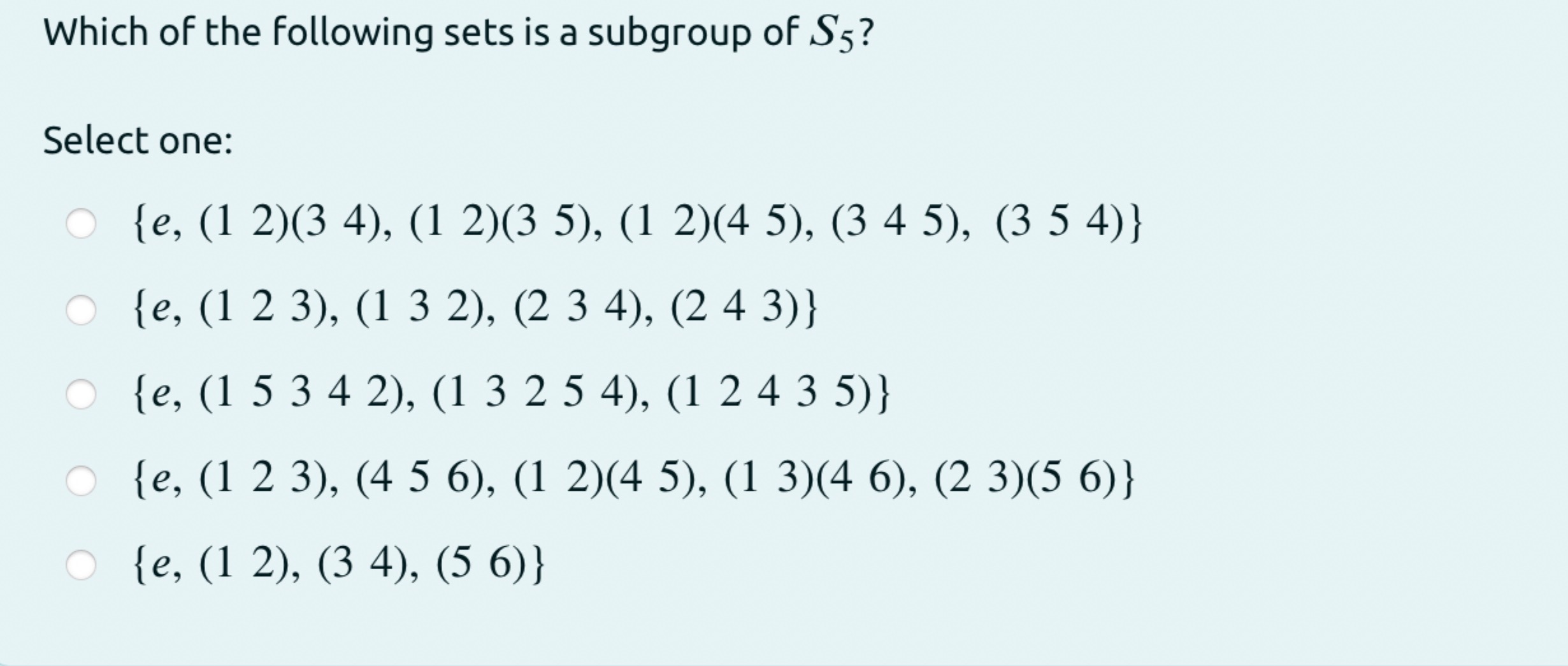 Solved Which of the following sets is a subgroup of | Chegg.com