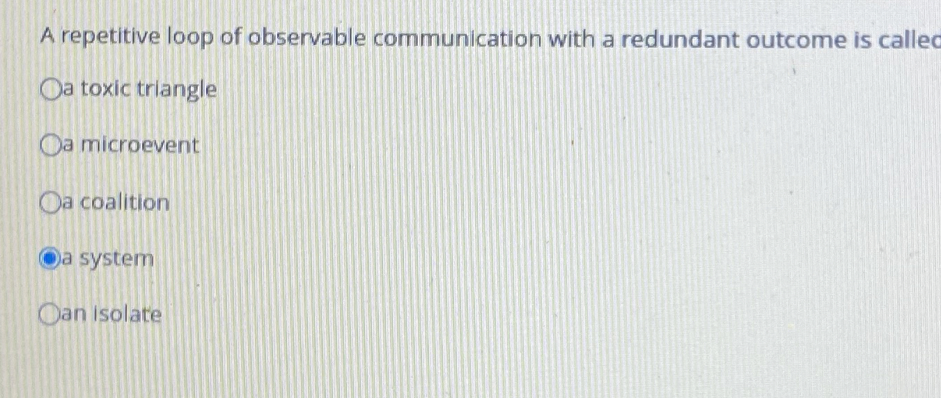 Solved A repetitive loop of observable communication with a | Chegg.com
