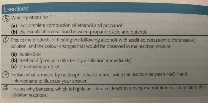 Solved (1) Write equations for the following reactions: (a) | Chegg.com