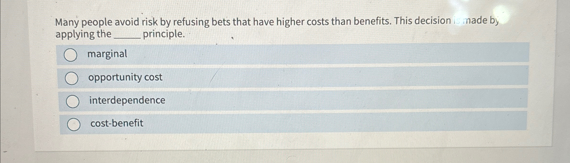 Solved Many people avoid risk by refusing bets that have | Chegg.com