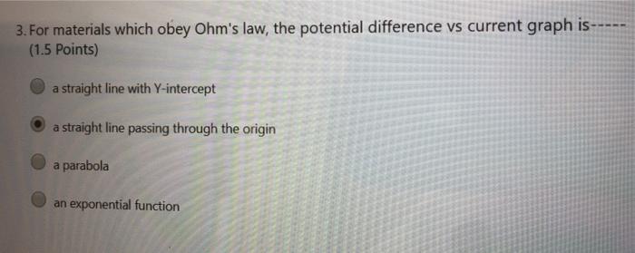 Solved 3. For materials which obey Ohm's law, the potential | Chegg.com
