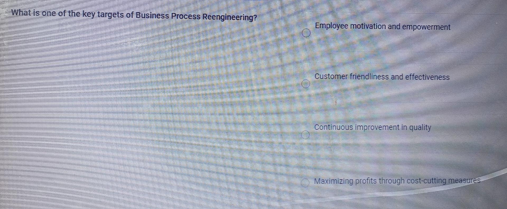 Solved What is one of the key targets of Business Process | Chegg.com