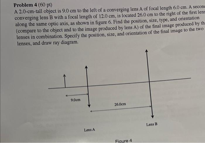 Solved Problem 4(60pt) A 2.0-cm-tall object is 9.0 cm to the | Chegg.com