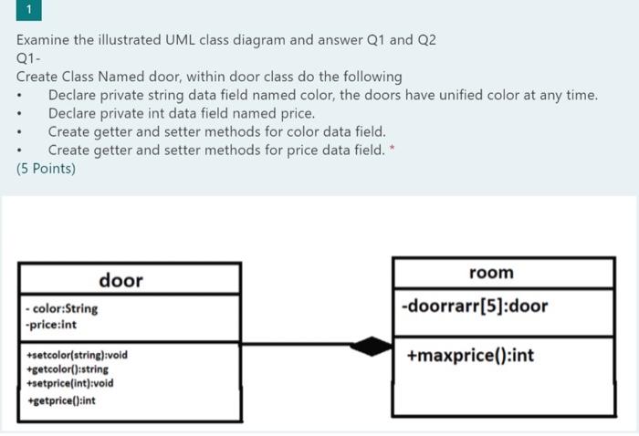 Solved Examine the illustrated UML class diagram and answer | Chegg.com