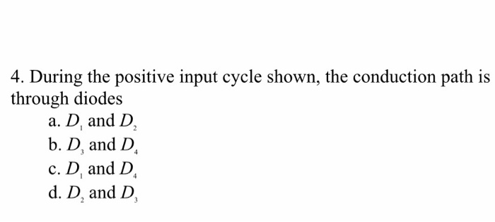 Solved 4. During the positive input cycle shown, the | Chegg.com
