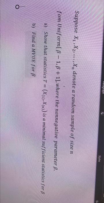 Solved Suppose X1,X2,….,Xn denote a random sample of size n | Chegg.com