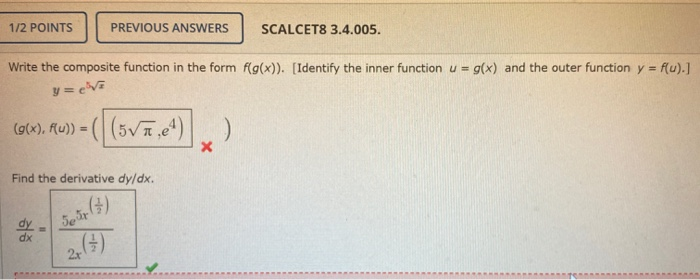 Solved -/2 POINTS SCALCET8 3.4.001. Write the composite | Chegg.com