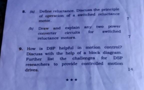 Solved 8. (a) Define reluctance. Discuss the principle of | Chegg.com