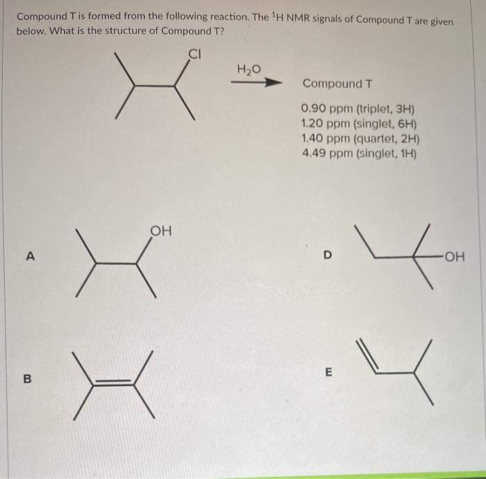 Solved Compound T is formed from the following reaction. The | Chegg.com