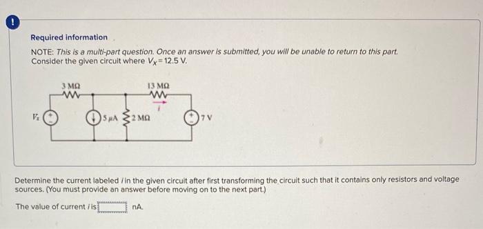 Solved Required information NOTE: This is a multi-part | Chegg.com