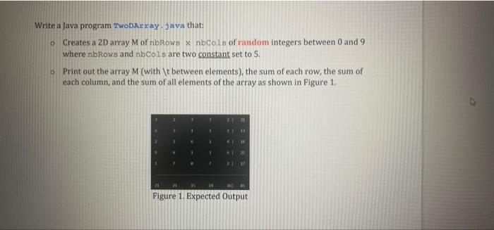 Solved Write A Java Program Twodarray Java That O Creates 9764