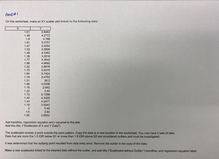 Solved PAGE#1 On this worksheet, make an XY scatter plot | Chegg.com