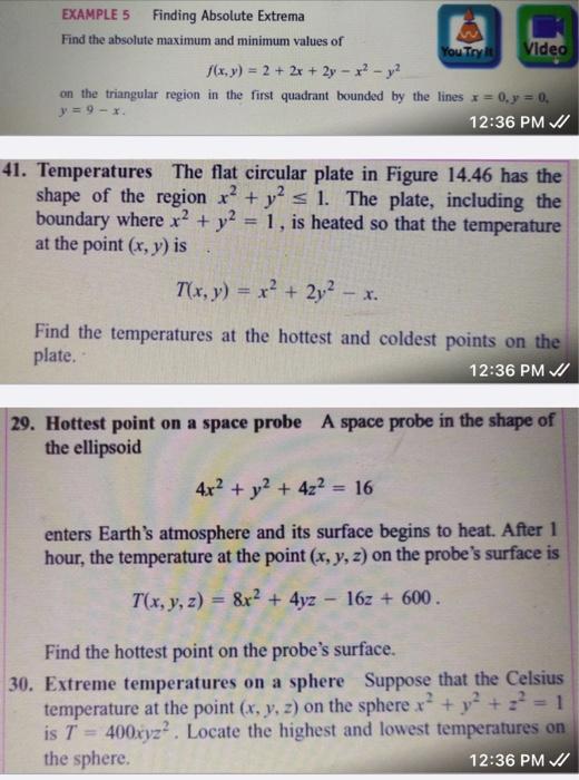 Solved EXAMPLE 5 Finding Absolute Extrema Find the absolute | Chegg.com