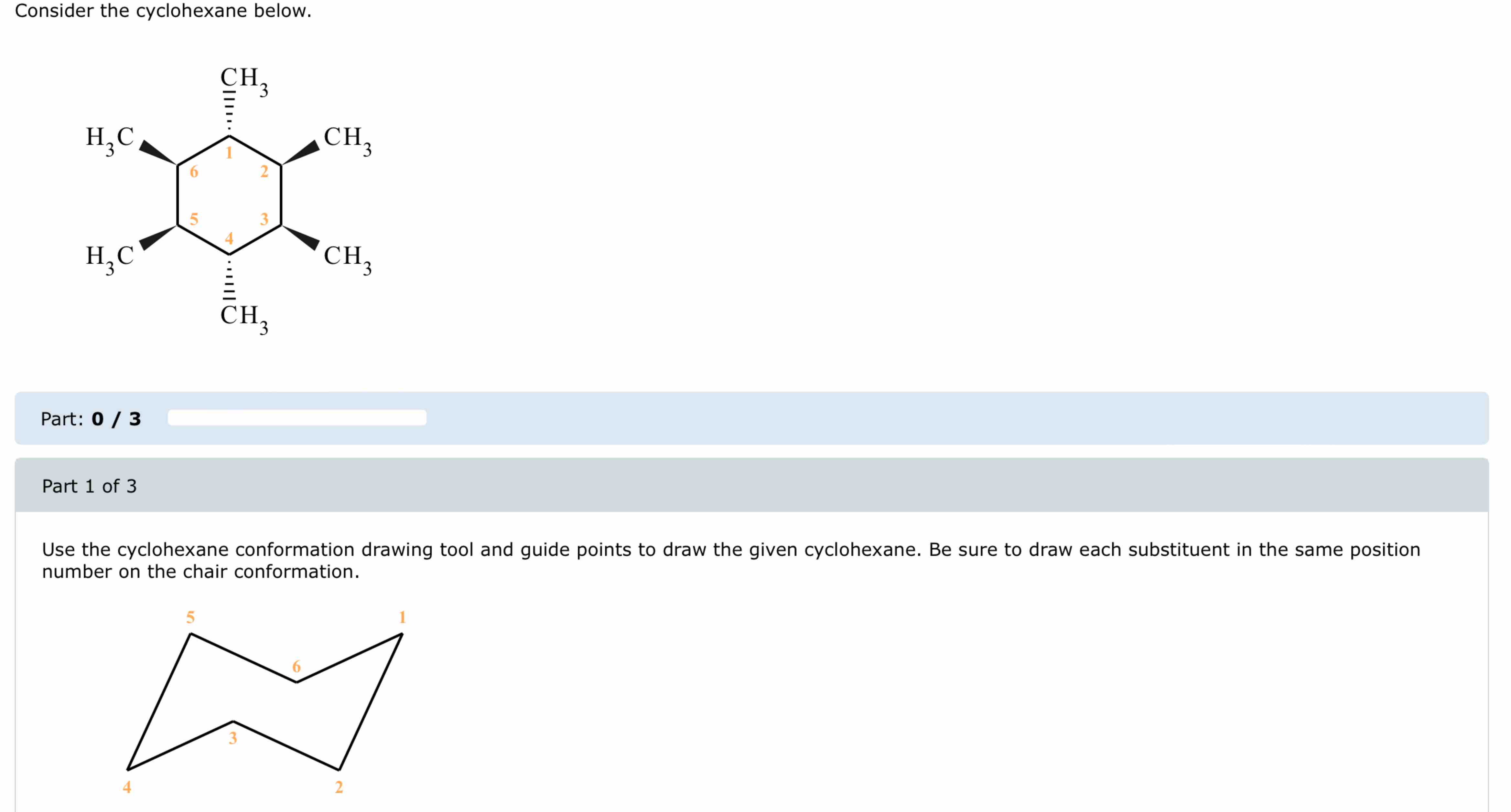 Solved Consider the cyclohexane below.Part: 03Part 1 ﻿of | Chegg.com