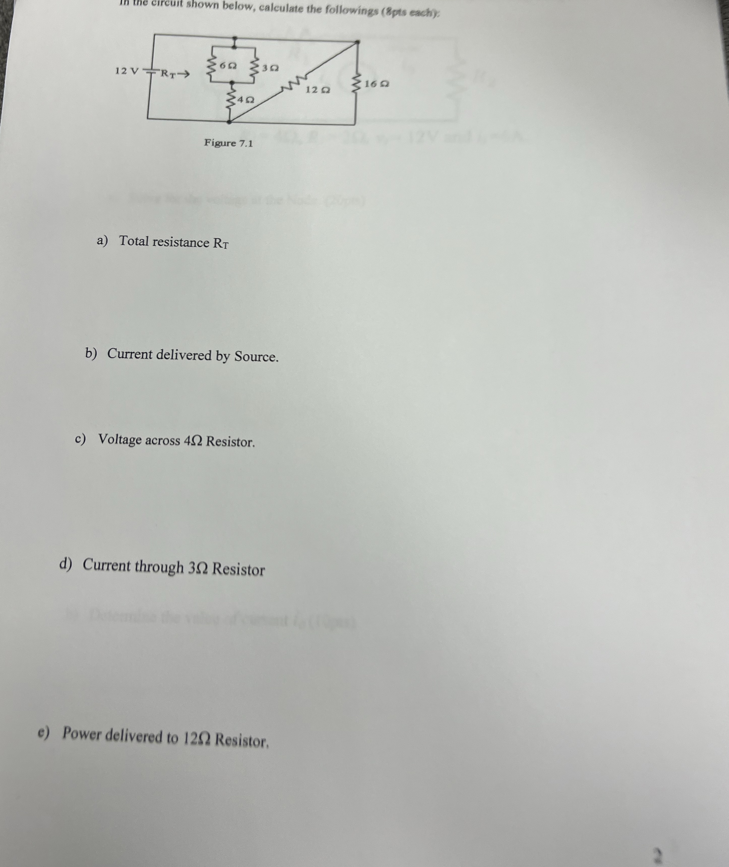 Solved in the circuit shown below, calculate the followings | Chegg.com