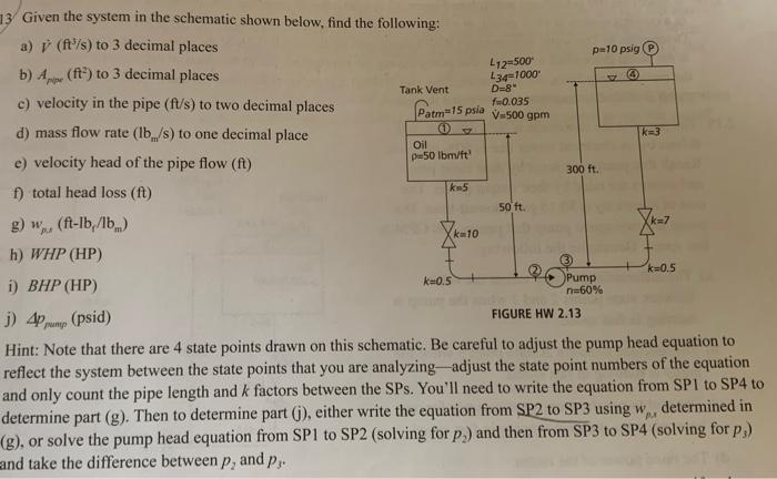 Solved 13. Given the system in the schematic shown below, | Chegg.com
