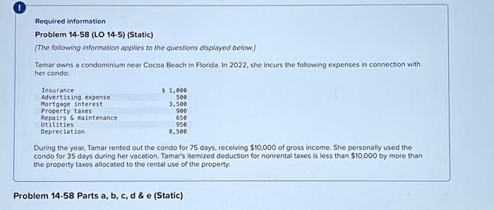 Solved Required information Problem 14-58 (LO 14-5) (Static) | Chegg.com