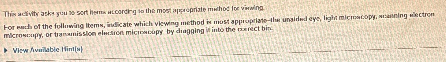 Solved This activity asks you to sort items according to the | Chegg.com
