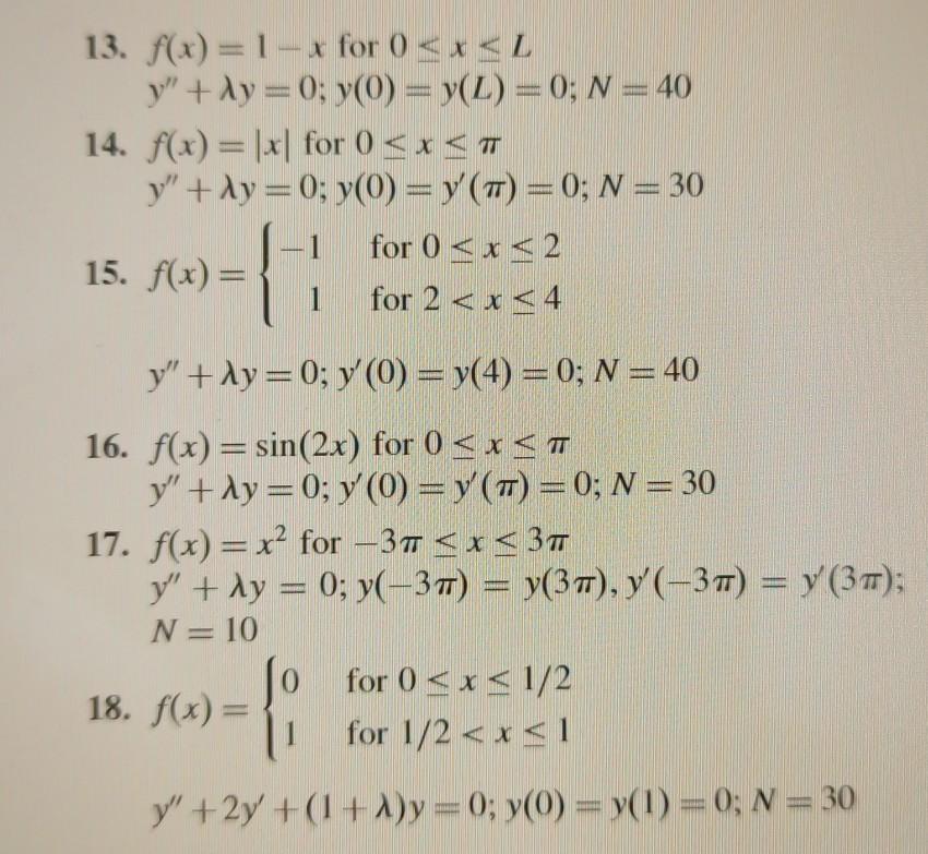 Solved for each case it is asked to find eigenfunction | Chegg.com