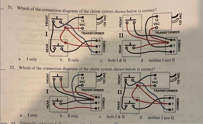 Solved 31. Which of the connection diagrams of the chime | Chegg.com