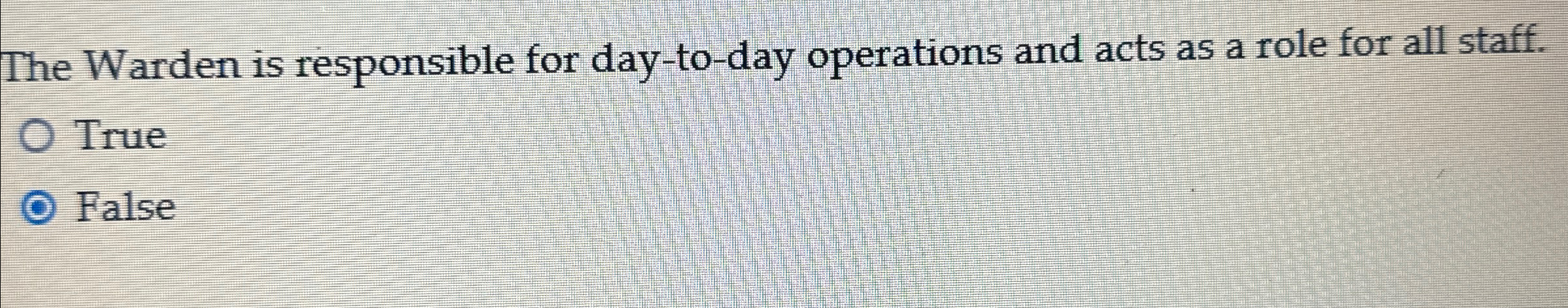 Solved The Warden is responsible for day-to-day operations | Chegg.com