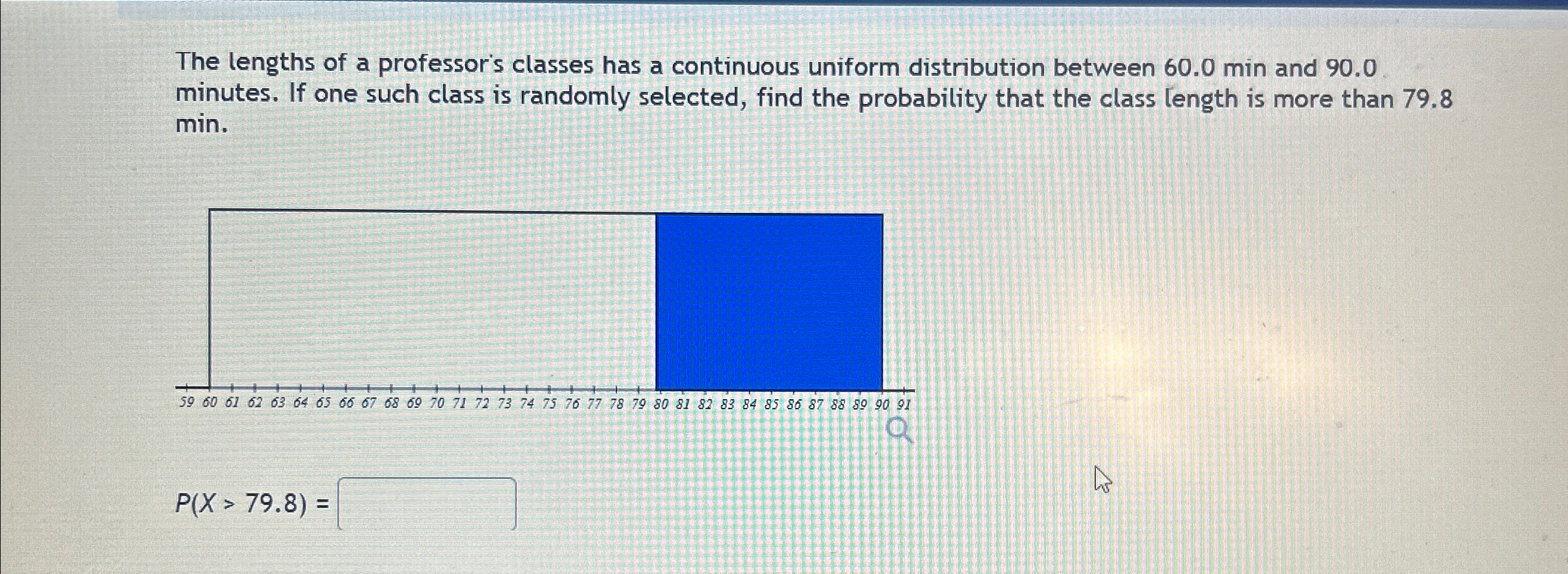 Solved The lengths of a professor's classes has a continuous | Chegg.com