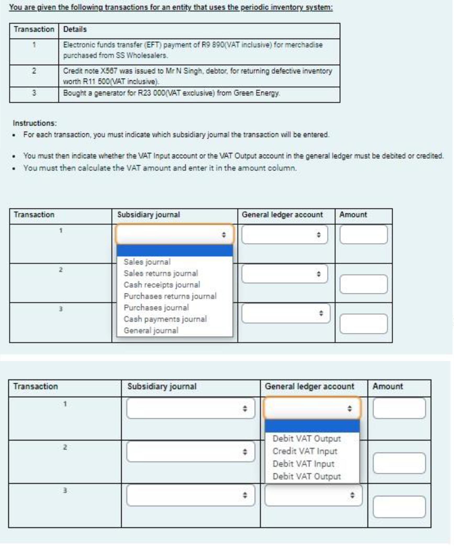 Solved You are given the following transactions for an | Chegg.com