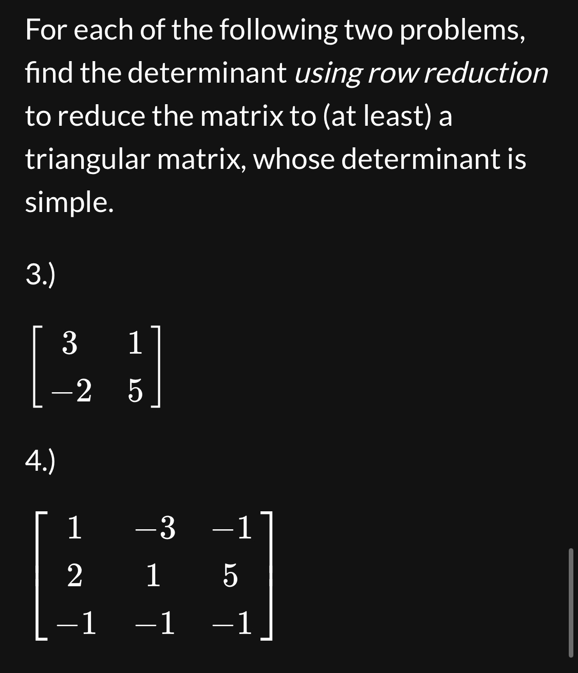 Solved For each of the following two problems, find the | Chegg.com