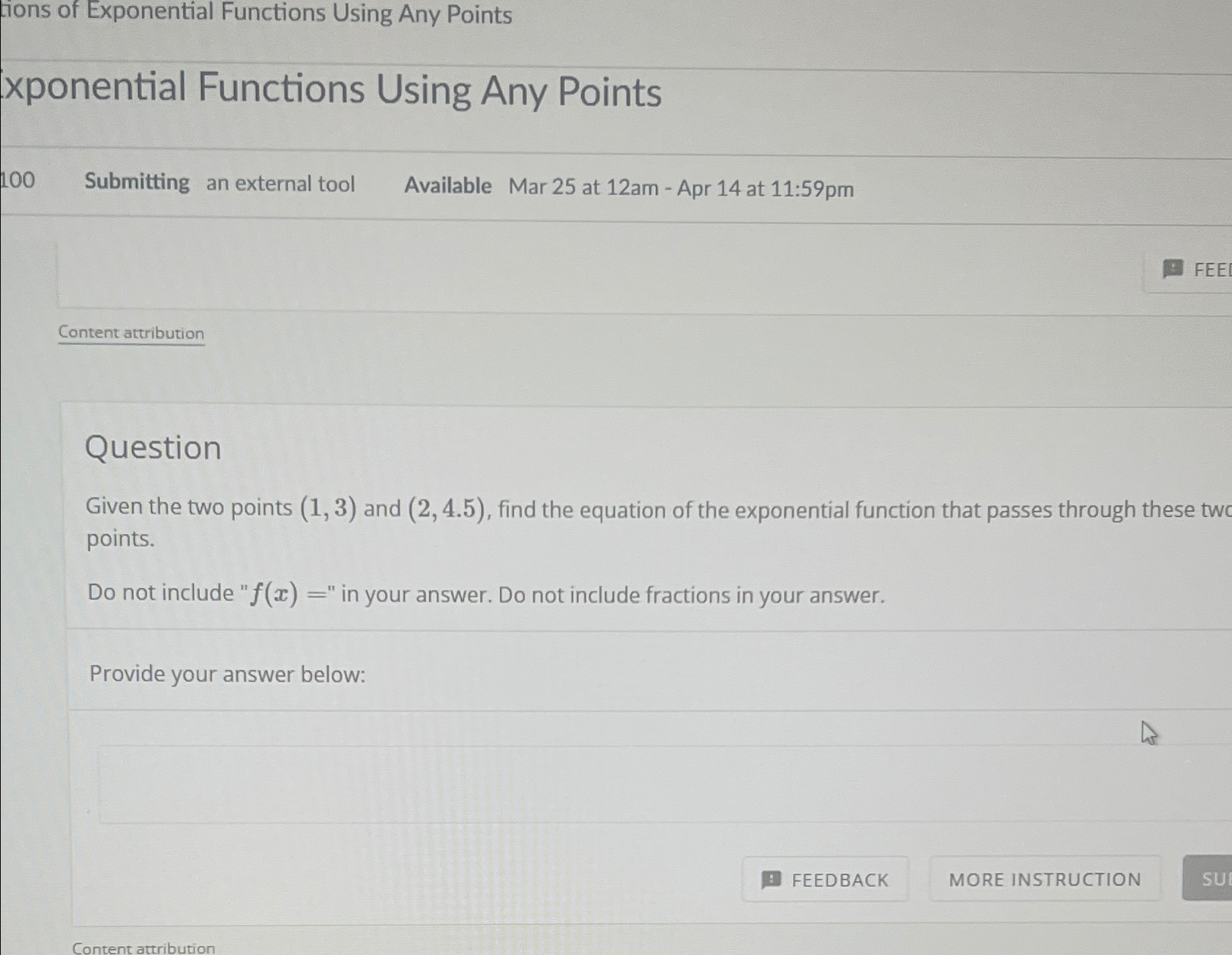 Solved Fions of Exponential Functions Using Any | Chegg.com