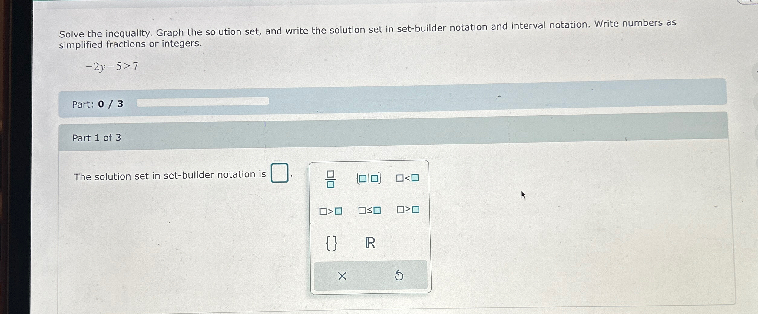 Solved Solve the inequality. Graph the solution set, and | Chegg.com