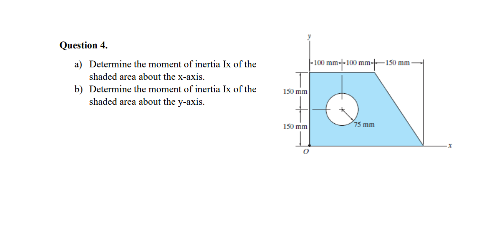 Solved Question 4a ﻿determine The Moment Of Inertia Ix Of 