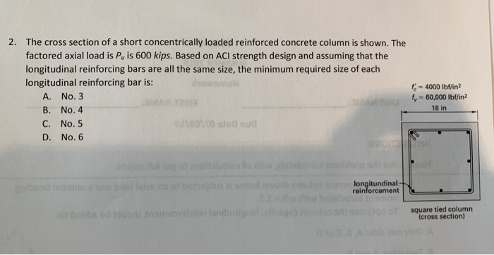 Solved 2. The cross section of a short concentrically loaded | Chegg.com