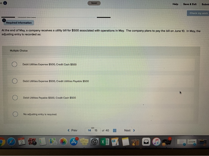 Solved Saved Help Save & Exit Subml Check my work Required | Chegg.com