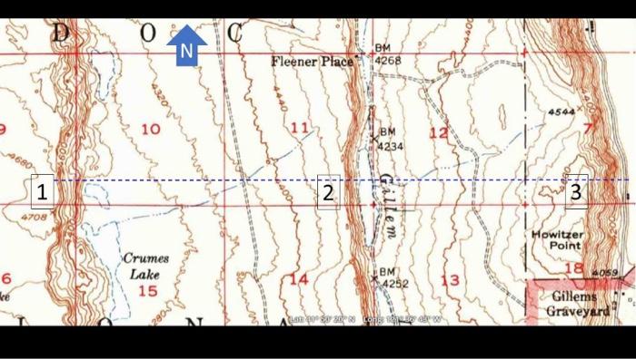 Solved Q3: The topographic map below shows three fault | Chegg.com