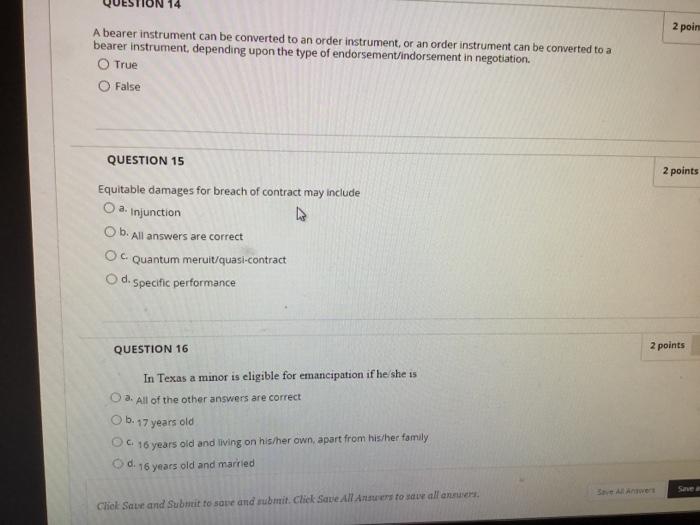 Solved 2 poin A bearer instrument can be converted to an | Chegg.com