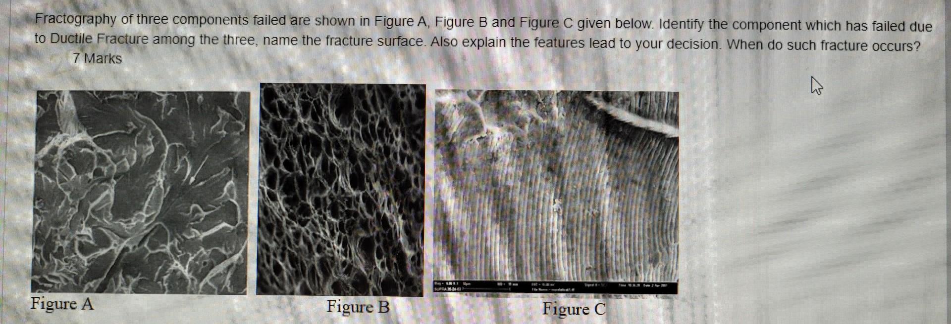 Solved Fractography of three components failed are shown in | Chegg.com