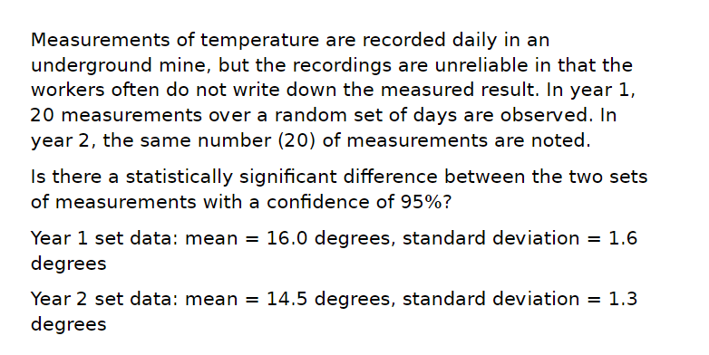 Solved Measurements of temperature are recorded daily in | Chegg.com
