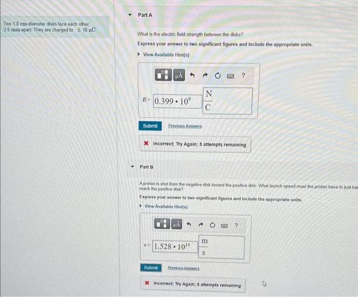 Solved Two 1.8 cm-diameter disks face each other. 20 mm | Chegg.com