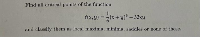 Solved Find all critical points of the function | Chegg.com