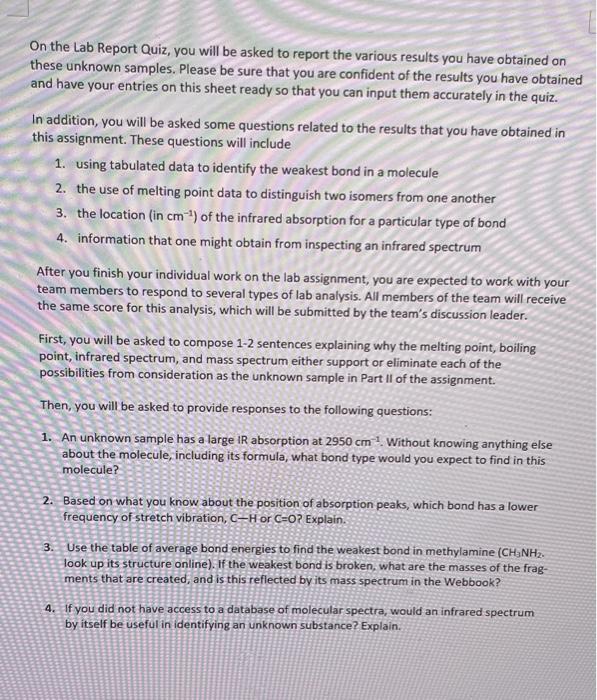 LAB 2 - Analyzing Molecular Fingerprints LAB REPORT | Chegg.com