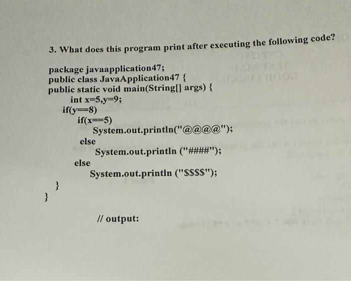 Solved 3. What does this program print after executing the | Chegg.com