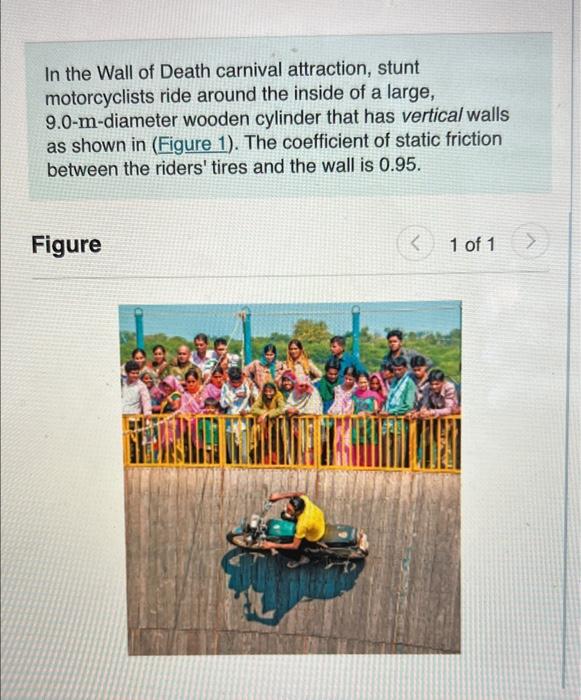 Solved In the Wall of Death carnival attraction, stunt | Chegg.com