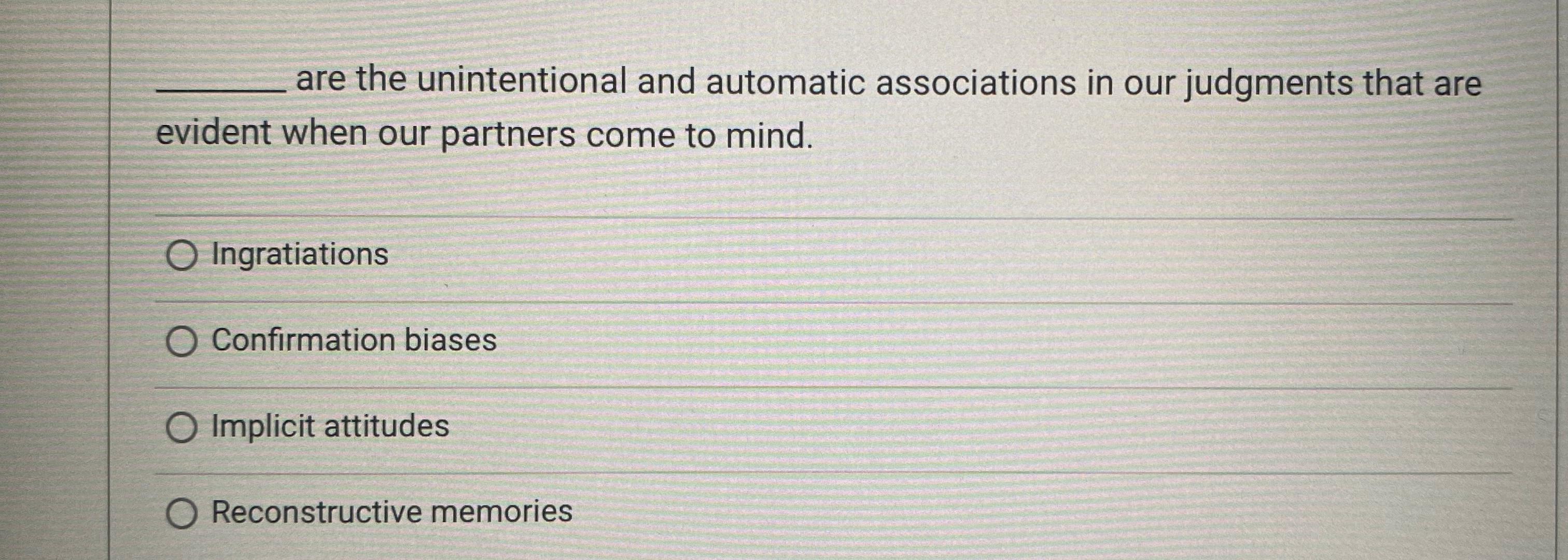 Solved are the unintentional and automatic associations in | Chegg.com