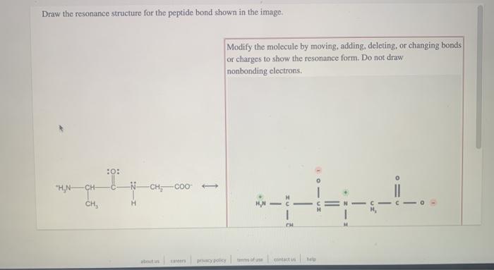 Solved Draw the resonance structure for the peptide bond | Chegg.com