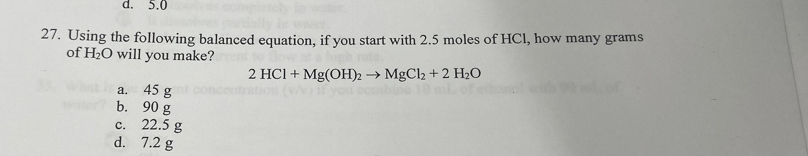 Solved Using the following balanced equation, if you start | Chegg.com