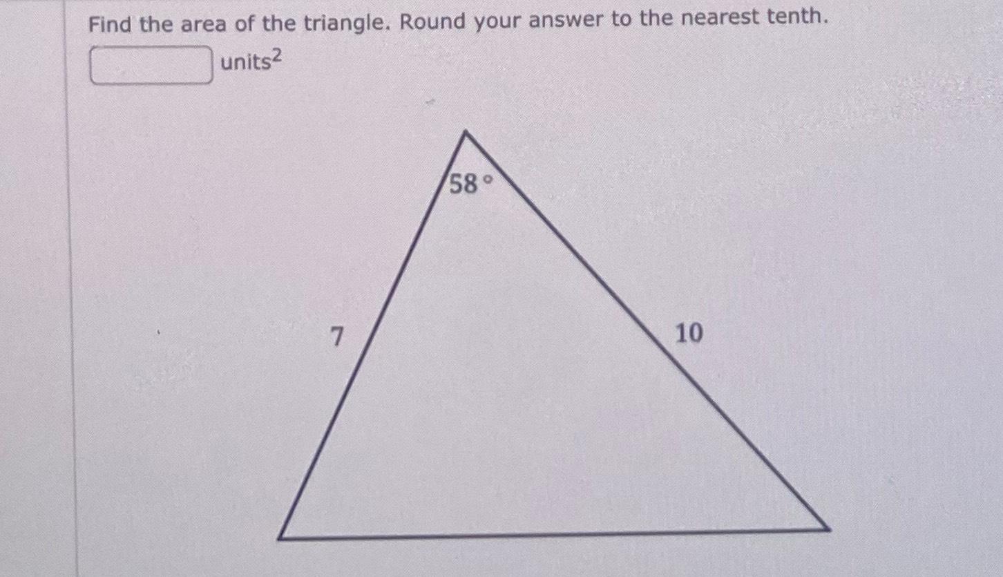 Solved Find the area of the triangle. Round your answer to | Chegg.com
